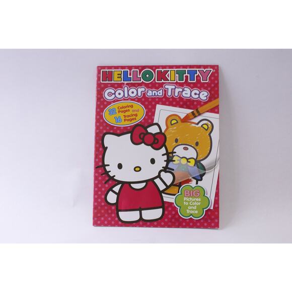 Other | Hello Kitty Unused Color And Trace Coloring Book Big Pictures ...